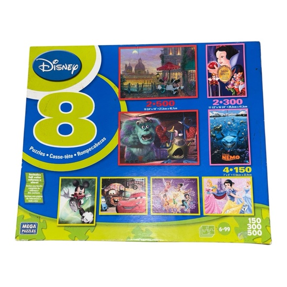 Disney | Toys | Disney 8 Puzzles Disney Princess Monsters Inc Mickey ...